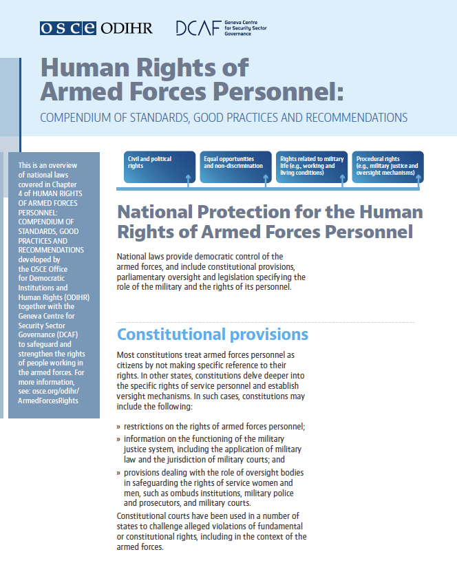 ODIHR publication on human rights of army personnel | OSCE