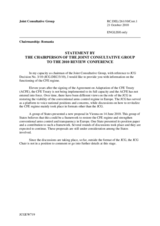 Statement by the Chairperson of the Joint Consultative Group ...